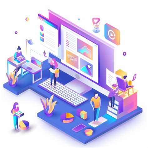 Ui And Ux Designer Isometric Composition Premium Ai Generated Image