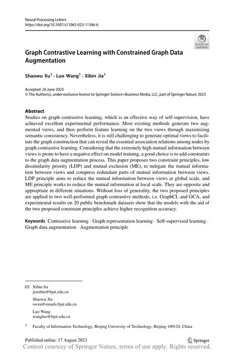 Graph Contrastive Learning With Constrained Graph Data Augmentation