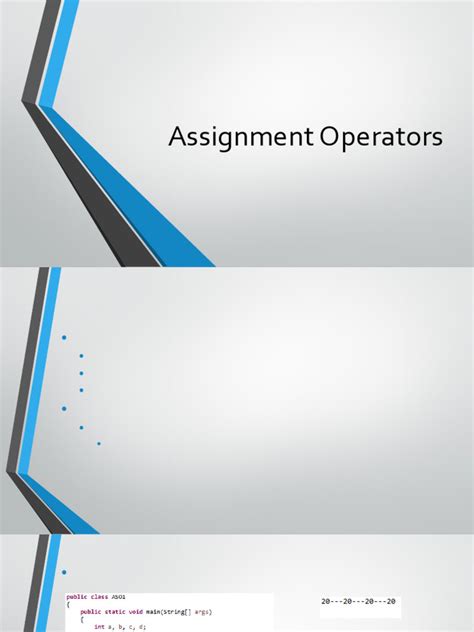 Assignment Operators Pdf