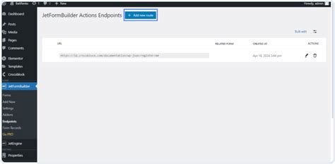 Formless Actions Endpoints For WordPress JetFormBuilder Pro Addon Crocoblock