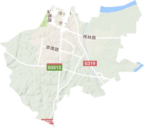 德山镇高清地形地图