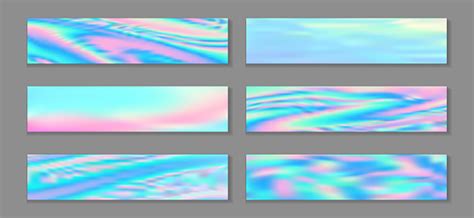 홀로 그래피 힙스터 전단지 수평 유체 그라데이션 인어 배경 벡터 컬렉션입니다 파스텔 0명에 대한 스톡 벡터 아트 및 기타 이미지 0명 노랑 무지갯빛 다양한 색상