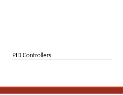 Solution Introduction To The Proportional Integral Derivative Pid