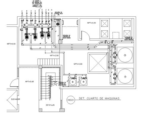 Machine Room Detail 2d View Layout Cad Structure Autocad File Artofit