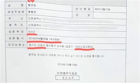 2021육군 현역병 입영통지서 유의사항 입영대상자가 알아야 할 사항 네이버 블로그