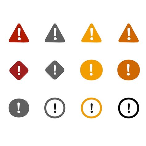 Premium Vector Exclamation Mark Of Warning Attention Icon Triangular Warning Symbols With