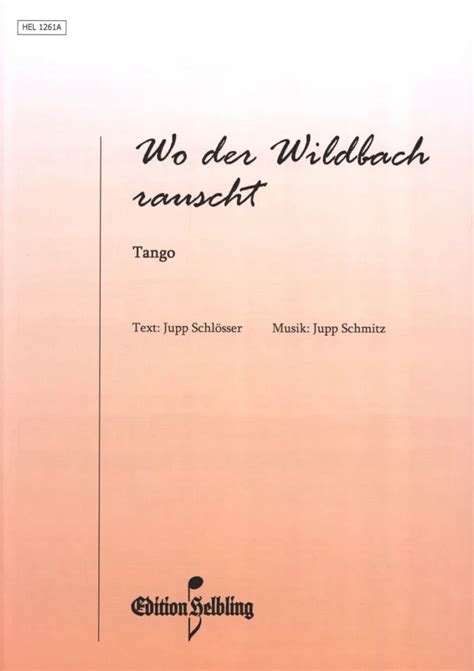 Wo Der Wildbach Rauscht Von Schmitz Jupp Im Stretta Noten Shop Kaufen