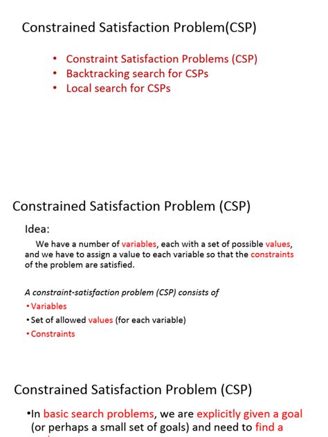 Constrained Satisfaction Problem Csp Pdf Theoretical Computer