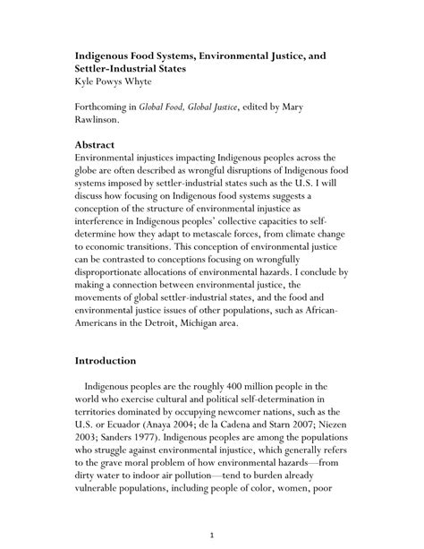 PDF Indigenous Food Systems Environmental Justice And Settler Industrial States Kyle Powys Whyte