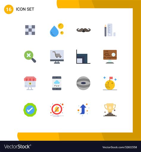 Modern Set 16 Flat Colors And Symbols Royalty Free Vector