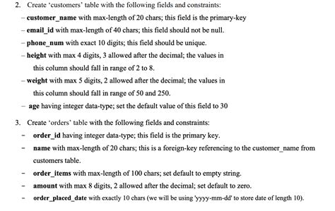 Solved Write SQL Queries For All The Following Tasks Create Chegg