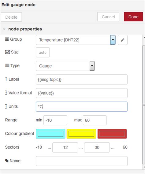 Gauge Label Doesnt Work With Msgtopic Dashboard Node Red Forum