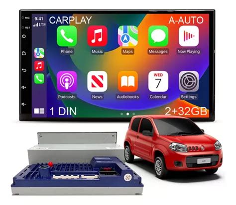 Multimídia 1 Din Carplay Android Auto Gps Radio Uno Vivace