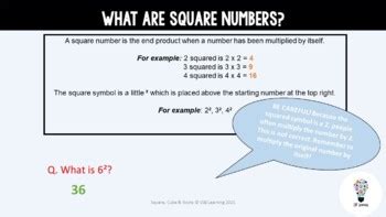 Can You Square Negative Numbers Definition For Square Numbers Lesson PPT