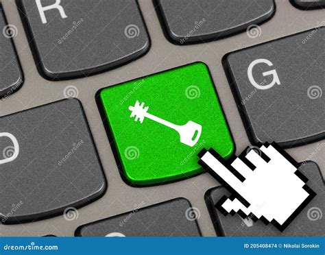Computer Keyboard With Security Key Stock Photo Image Of Email Access