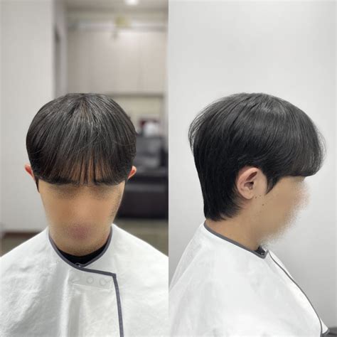 세미울프컷 느낌 나는 남자 시스루 댄디컷 펌 볼륨매직 후 차분하게 네이버 블로그