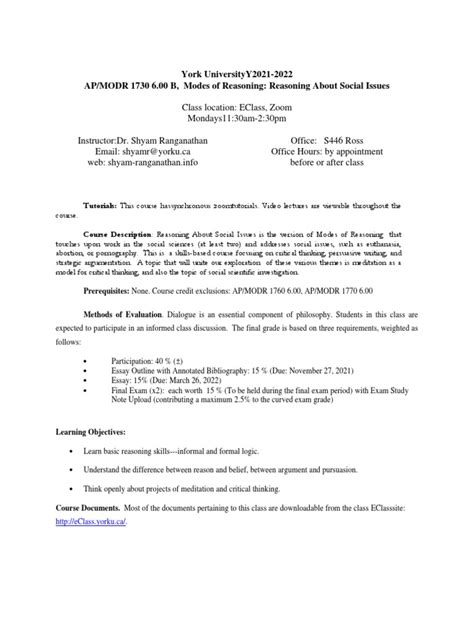 Modr 1730 B 2021 22 Syllabus Pdf Test Assessment Academic