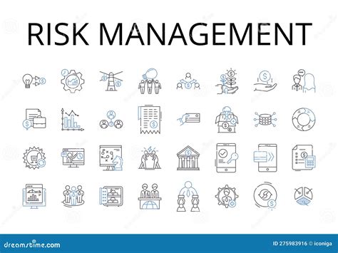 Risk Management Line Icons Collection Time Management Project Management Process Improvement