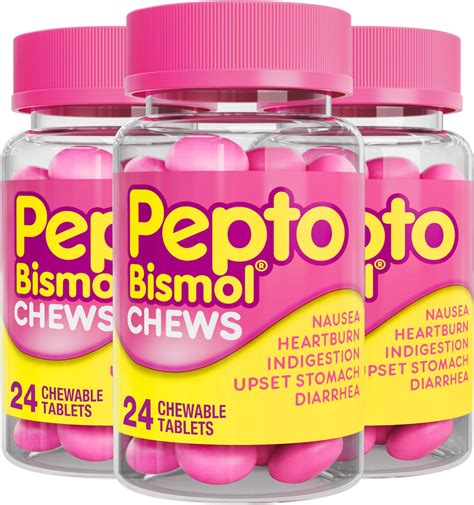 Pepto Bismol Chewables Dispenser 32 Packs Of 4 Health And Household
