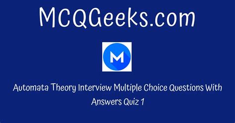 Practice Automata Theory Interview Multiple Choice Questions With Answers Quiz 1