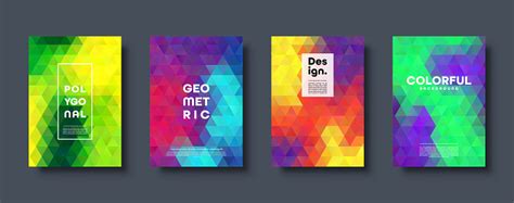 삼각형 다각형 추상적 배경 다채로운 그라데이션 디자인 낮은 폴리 모양 배너 벡터 일러스트레이션 3차원 형태에 대한 스톡 벡터