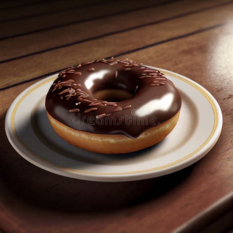 Chocolate Donut Ai Generated Realistic Illustration Of A Chocolate