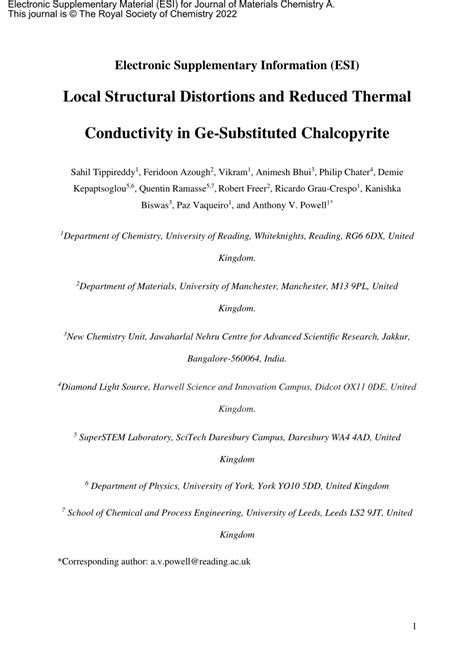 Pdf Local Structural Distortions And Reduced Thermal Conductivity In