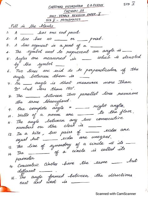 Std 5 Maths Half Yearly Revision 2 Pdf