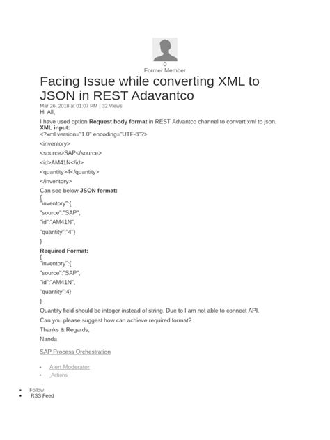 issue while converting xml to json in rest adavantco pdf