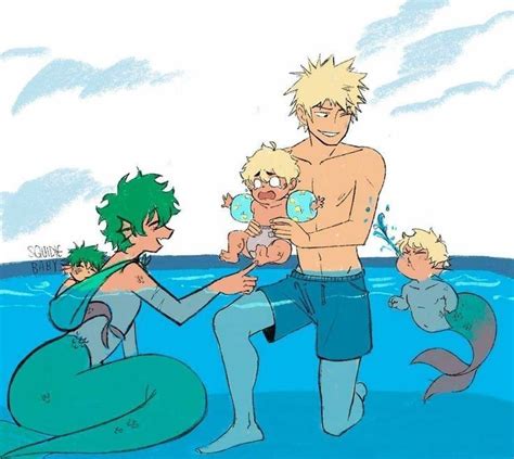 Bakudeku Mermaid Au Cute Comics Anime Funny Character Design