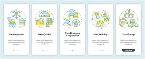 Premium Vector Data Lake Key Concepts Onboarding Mobile App Screen