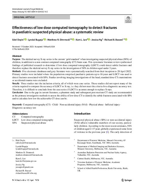 Pdf Effectiveness Of Low Dose Computed Tomography To Detect Fractures