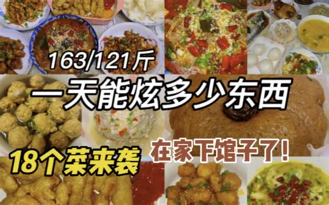163121斤｜一日饮食｜关于我一天炫了18个菜这件事直接在家下馆子 趙莱莱 趙莱莱 哔哩哔哩视频