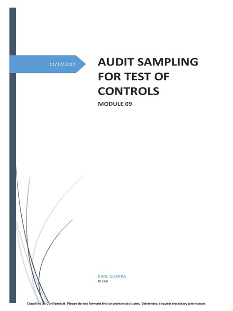 Module 09 Audit Sampling For Toc Pdf Internal Control Audit