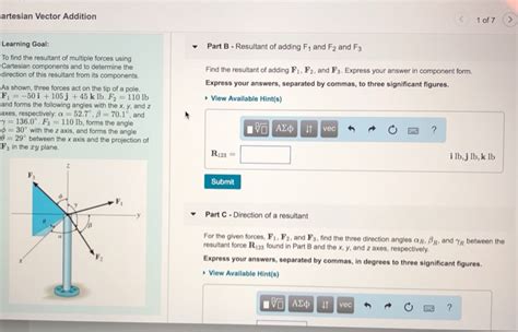 Solved Cartesian Vector Addition 1 Of 7 Learning Goal To