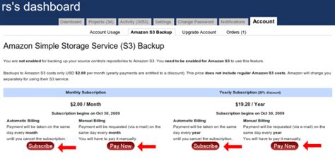 Amazon S3 Backups Xp Subversion Git Mercurial And Trac Hosting