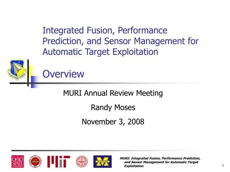 Ppt Integrated Fusion Performance Prediction And Sensor Management For Automatic Target