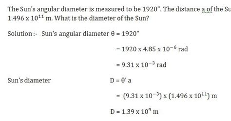 The Sun S Angular Diameter Is Measured To Be The Distance A Of The Sun From The Earth Is
