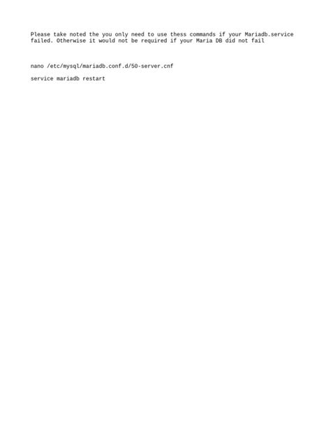 Mariadbfixcommands Pdf