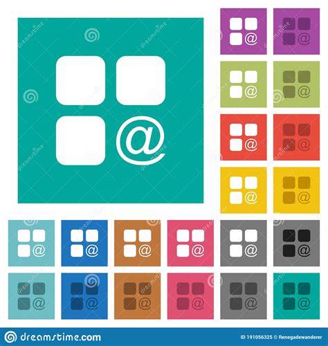 component sending email square flat multi colored icons stock vector illustration of