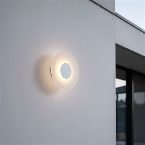 Round White 6 Watt Modern Outdoor Wall Light