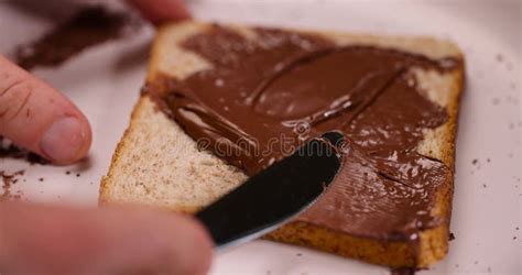 Chocolate Cocoa Paste For Breakfast Close Up Stock Footage Video Of