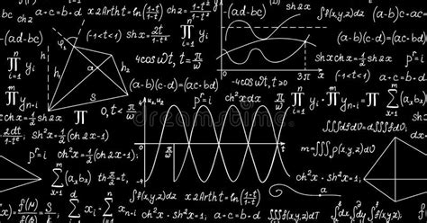 Mathematical Vector Seamless Pattern With Plots Formulas Geometrical