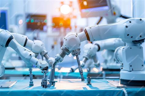 Multiple Robots Collaborating On A Task In A Room Robotic Arms