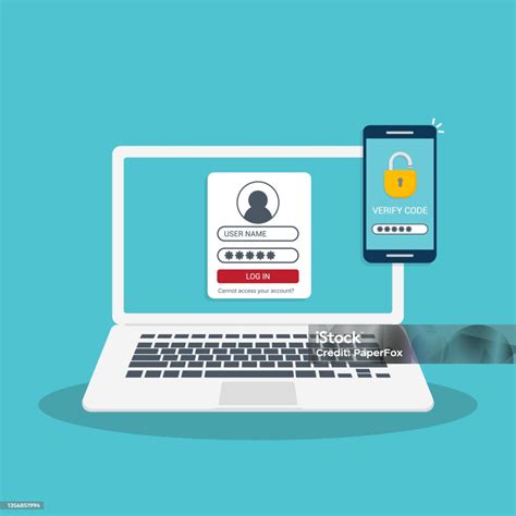 Two Factor Multifactor Authentication Security Concept Stock