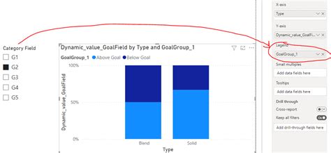 how can i get selected columns to work in a legend microsoft