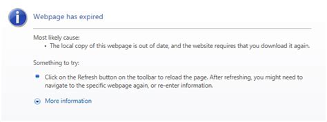 Error Message Web Page Expired Occurs When Clicking On Back Microsoft Community
