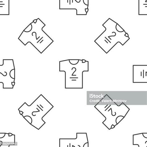 회색 선 축구 유니폼과 티셔츠 아이콘은 흰색 배경에 이음매 없는 패턴을 분리했다 벡터 T 셔츠에 대한 스톡 벡터 아트 및 기타 이미지 T 셔츠 건강관리와 의술 공란