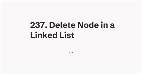 237 Delete Node In A Linked List