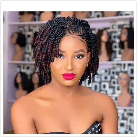 Short Braided Wigs Faux Locs Wig Kinky Curl Short Wigs For Black